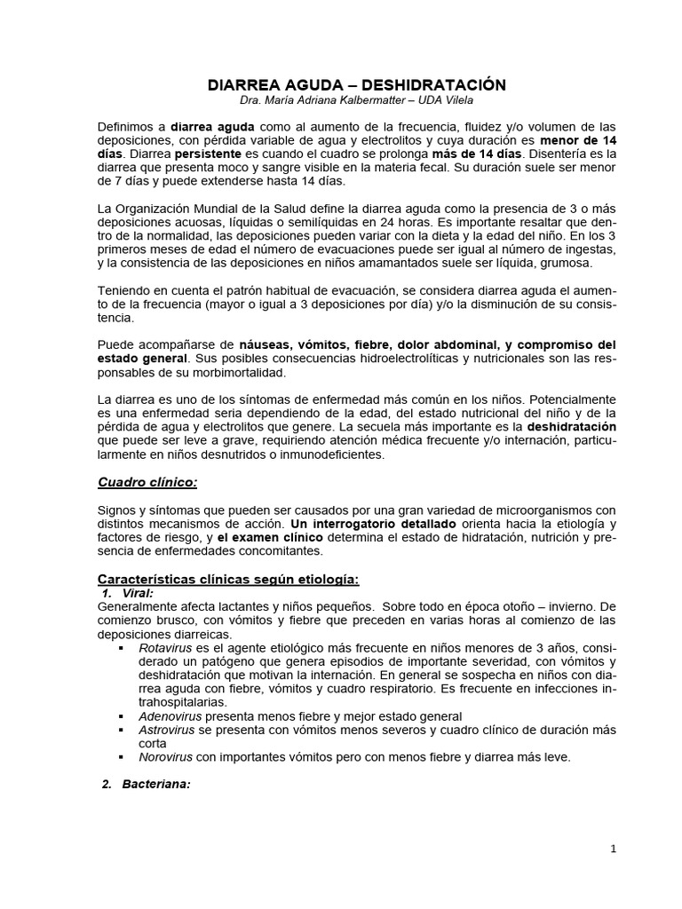 Diarrea Aguda: Causas y Tratamiento | PDF | Diarrea | Heces