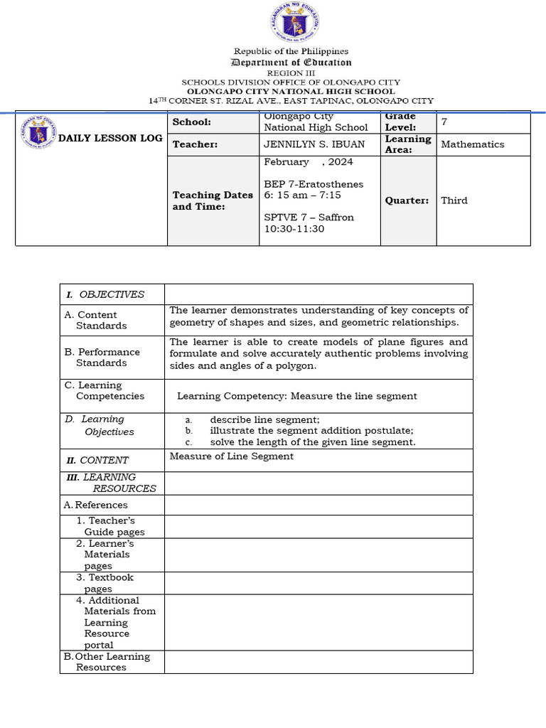 Measure of Line Segment | PDF | Line (Geometry) | Geometry