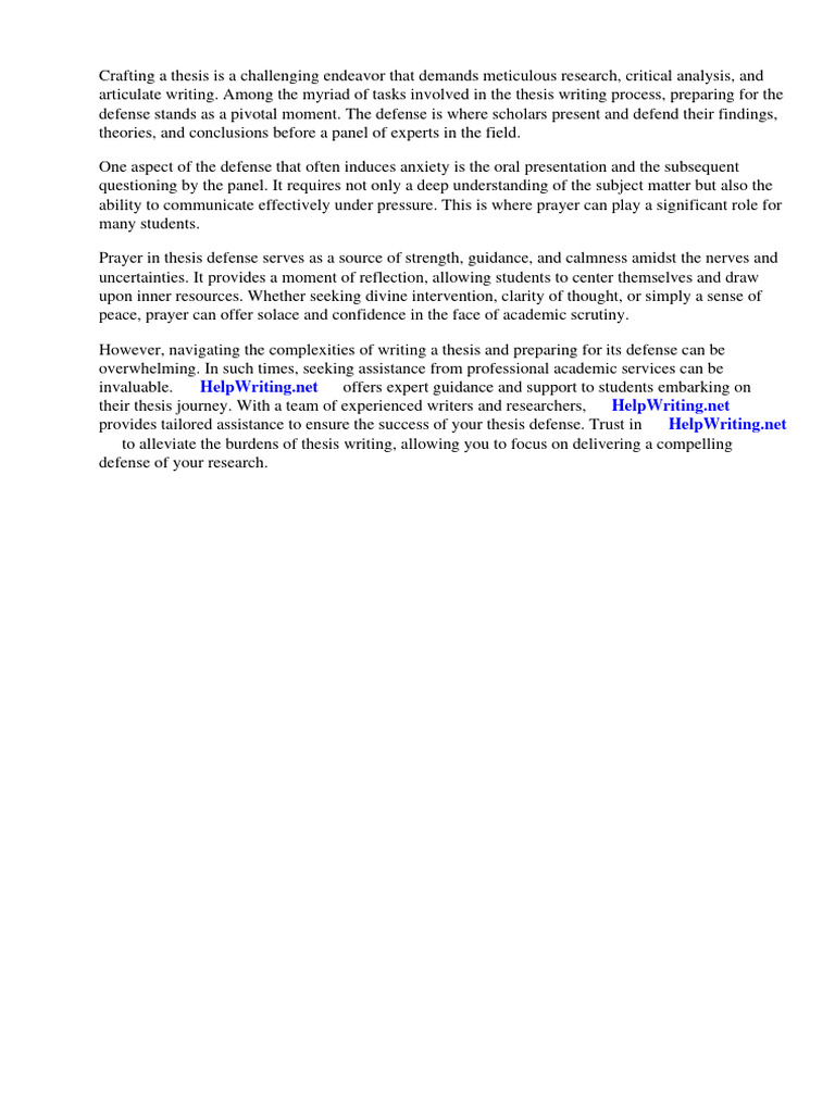 Prayer in Thesis Defense | PDF | Prayer | Thesis