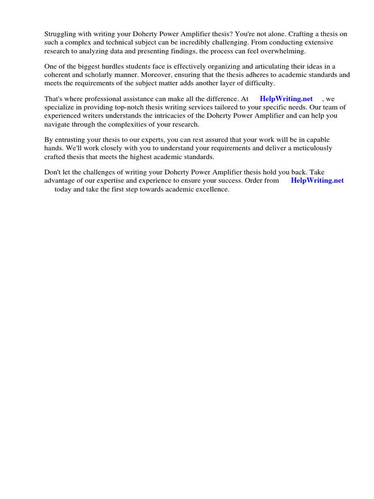 Doherty Power Amplifier Thesis | PDF | Amplifier | Transistor