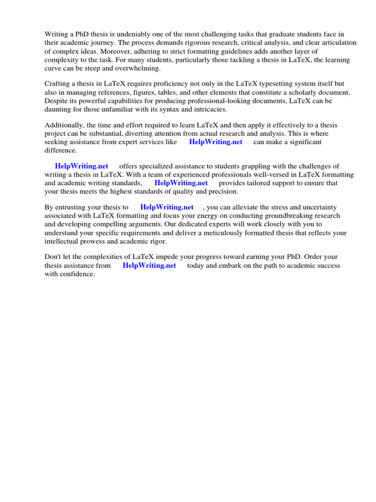 Write PHD Thesis in Latex | PDF | Thesis | Version Control