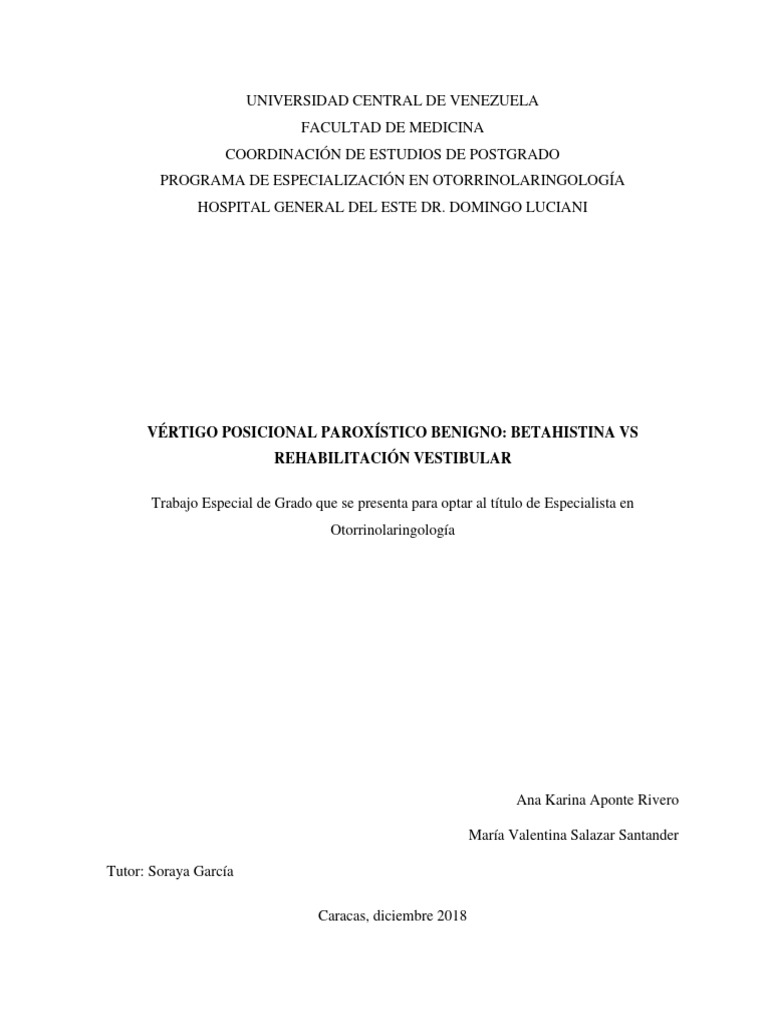 Vertigo Ejercicios | Descargar gratis PDF | Vértigo | Medicamentos con receta