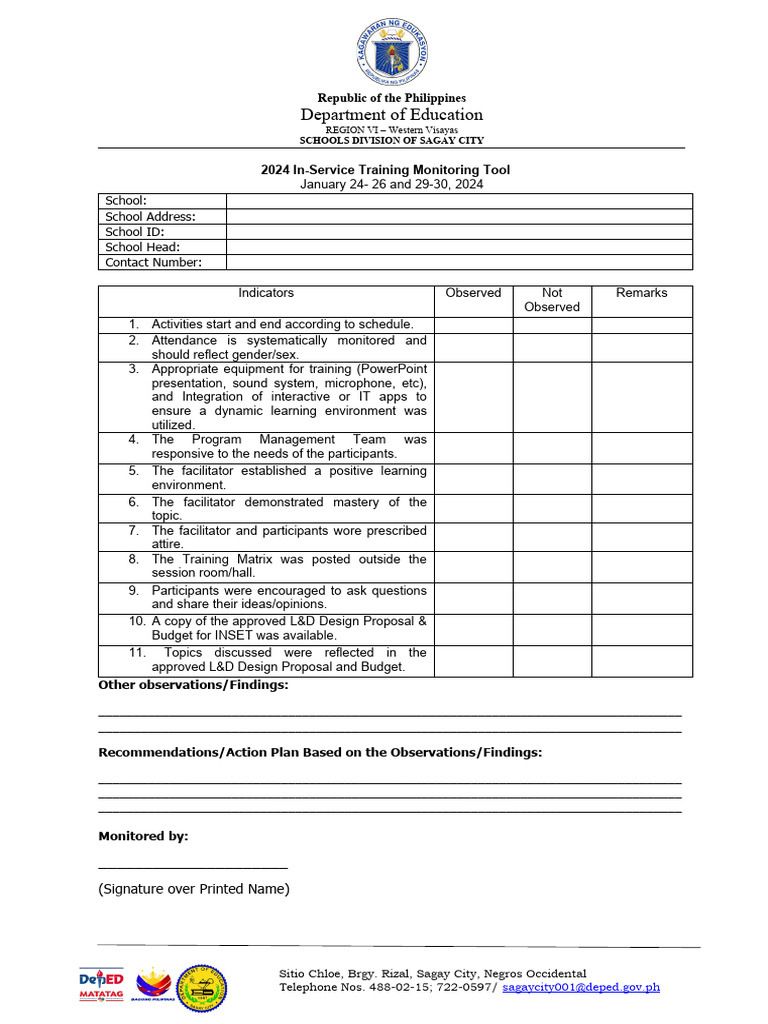 Mid Year Inset Monitoring Tool 2024(1) | PDF | Cognition | Human ...
