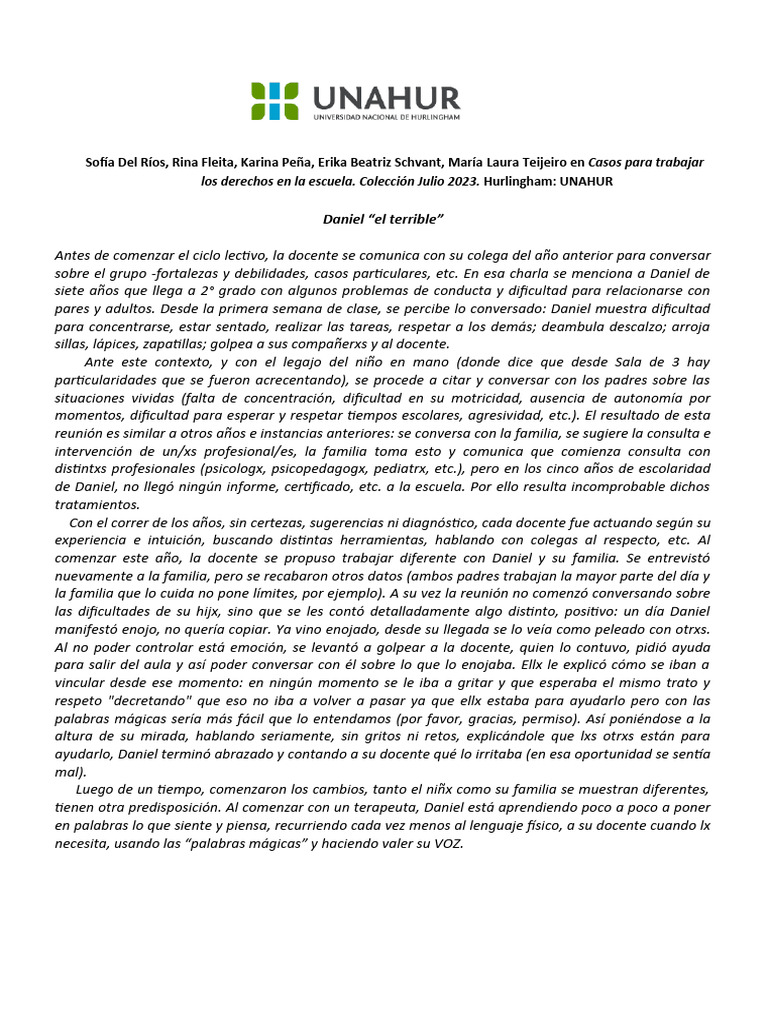 CASO DANIEL | PDF | Sicología