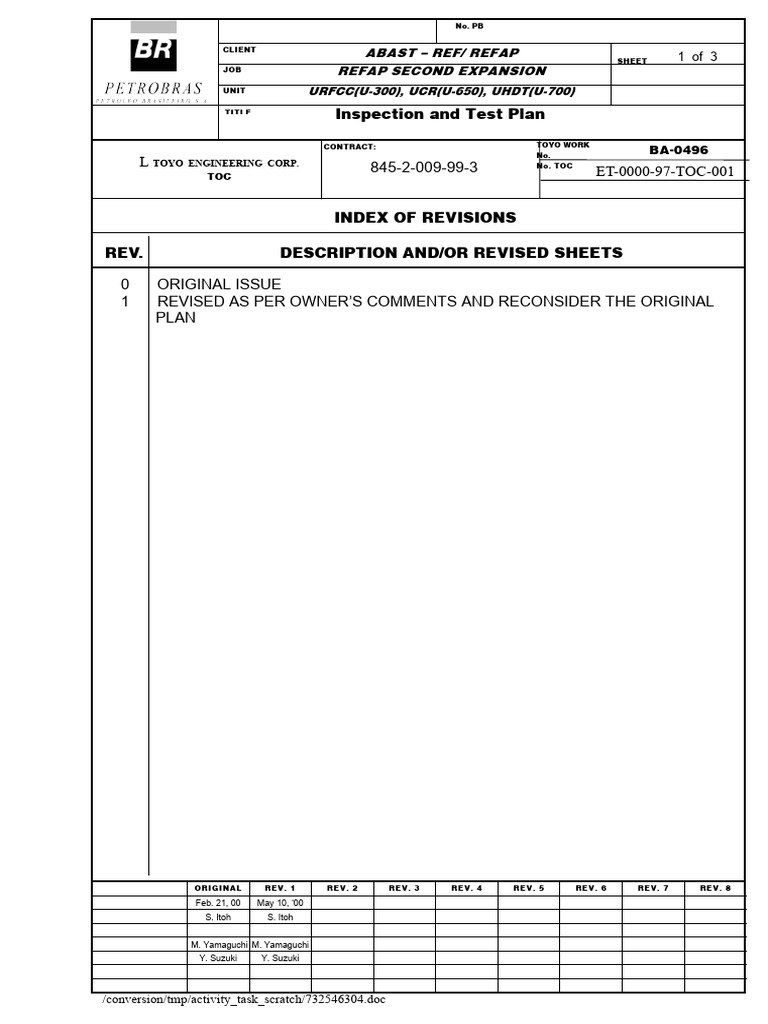 Et 0000 97 Toc 001a (Indice) | PDF | Pump | Energy Technology