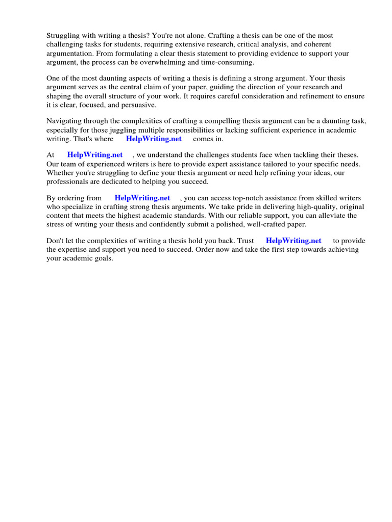Mastering Thesis Argument Writing | PDF | Essays | Argument