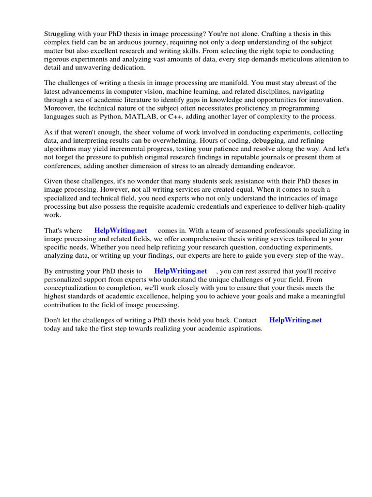 PHD Thesis in Image Processing | PDF | Thesis | Algorithms