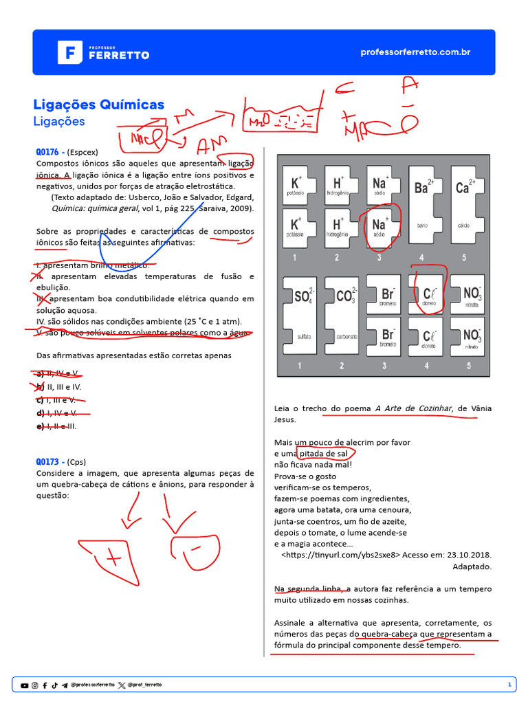 Propriedades e Características de Compostos Iônicos | PDF