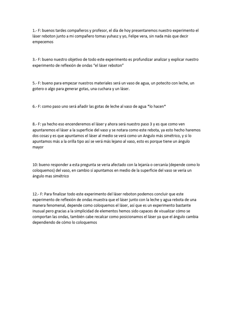 Experimento de Reflexión de Ondas con Láser | PDF | Reflexión (Física)