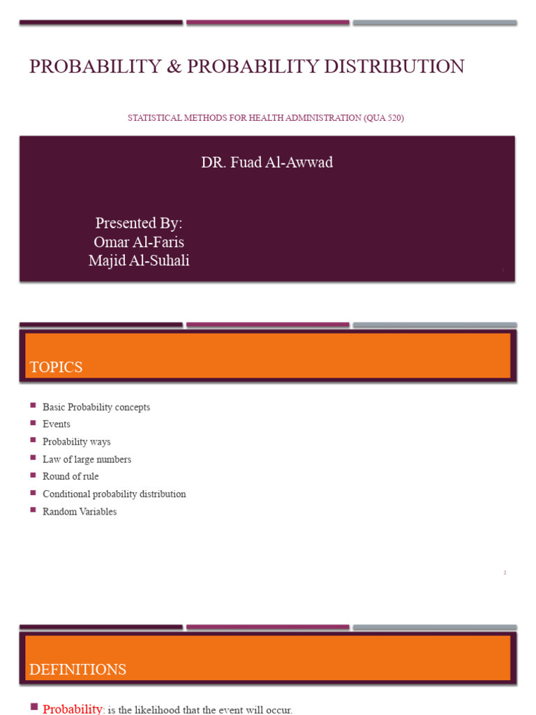 Probability Presentation | Download Free PDF | Probability | Statistics