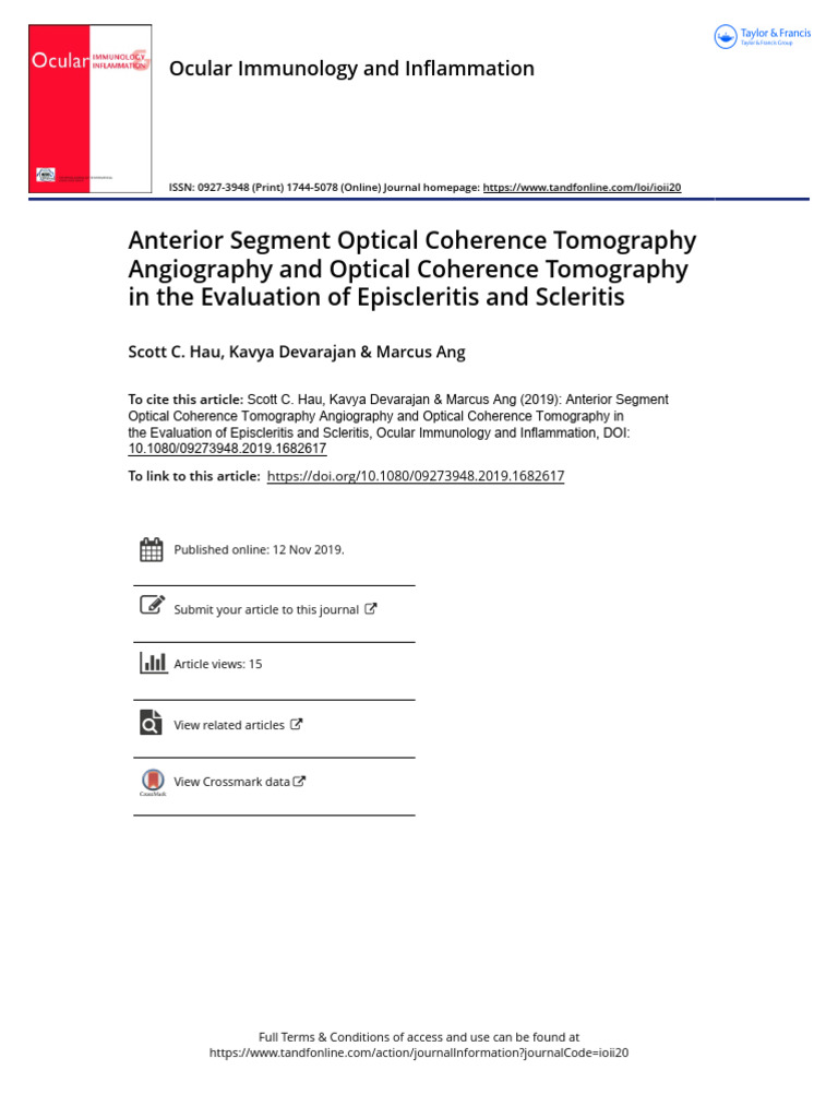 Anterior Segment Optical Coherence Tomography Angiography and Optical ...