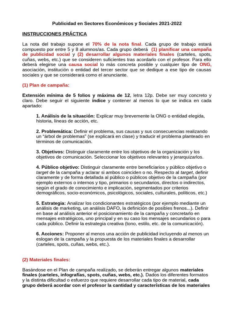 Instrucciones Practica Pses | PDF | Publicidad