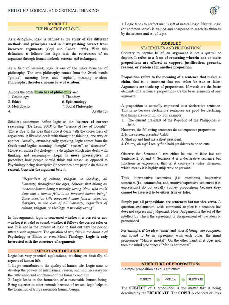 Philo 103 Transes | PDF | Logic | Argument