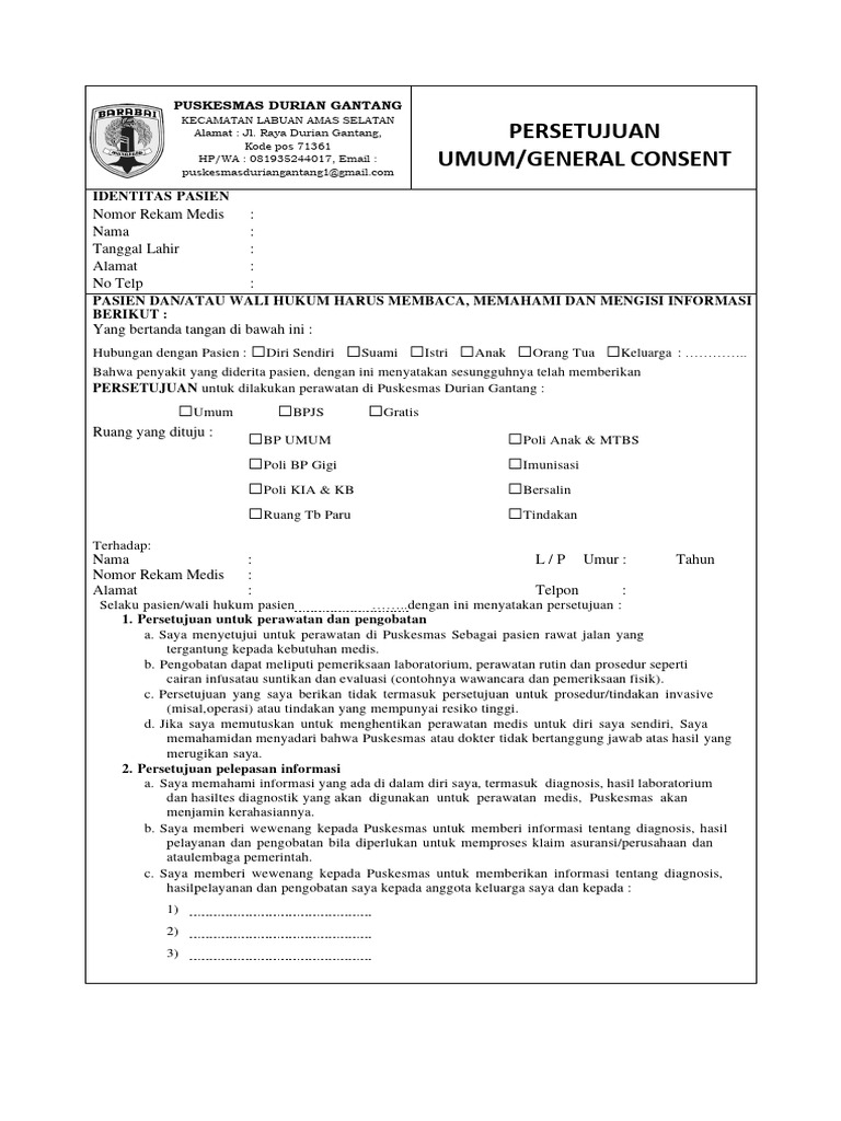 3.1.1.d Bukti Form General Consent | PDF