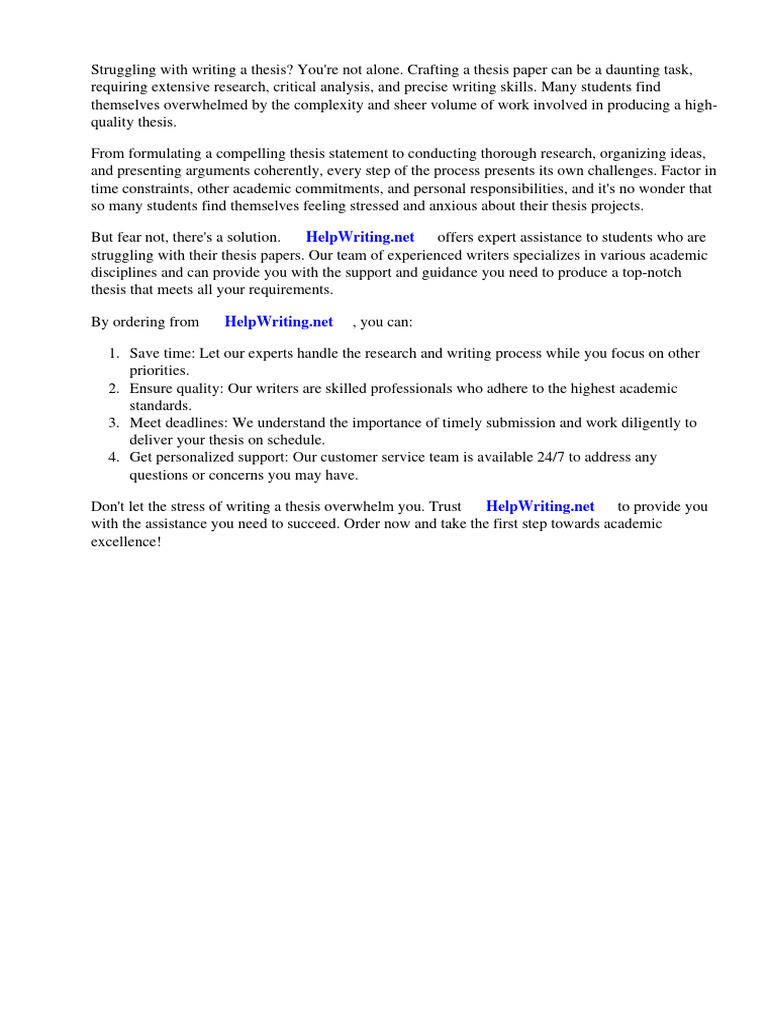 Examples of English Thesis Papers | PDF