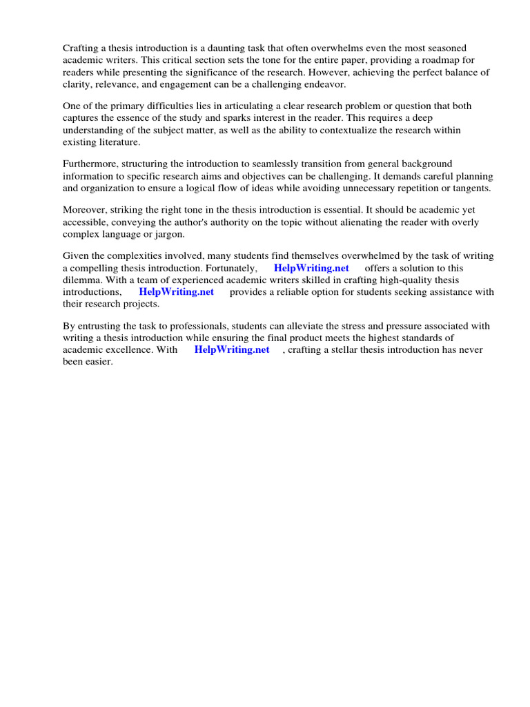 How To Make A Good Thesis Introduction | PDF | Essays | Thesis