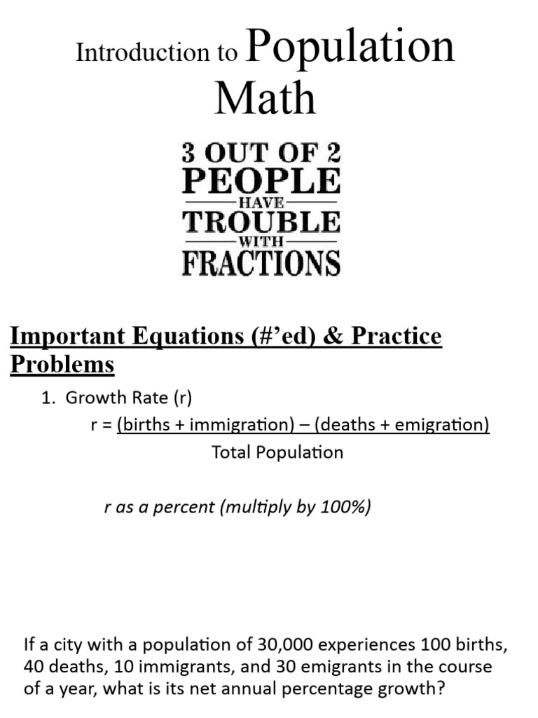 Population Growth Math Guide | PDF | Percentage | Birth Rate