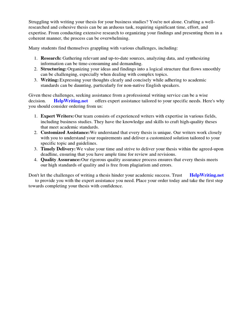 Sample Thesis Title For Business Students | PDF | Thesis