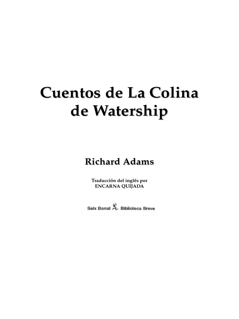 Adams Richard - Cuentos de La Colina de Watership | PDF