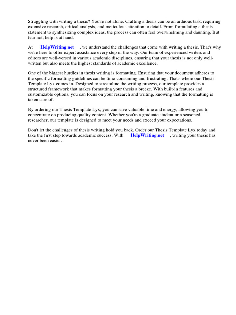 Thesis Template Lyx | PDF | Te X | Thesis