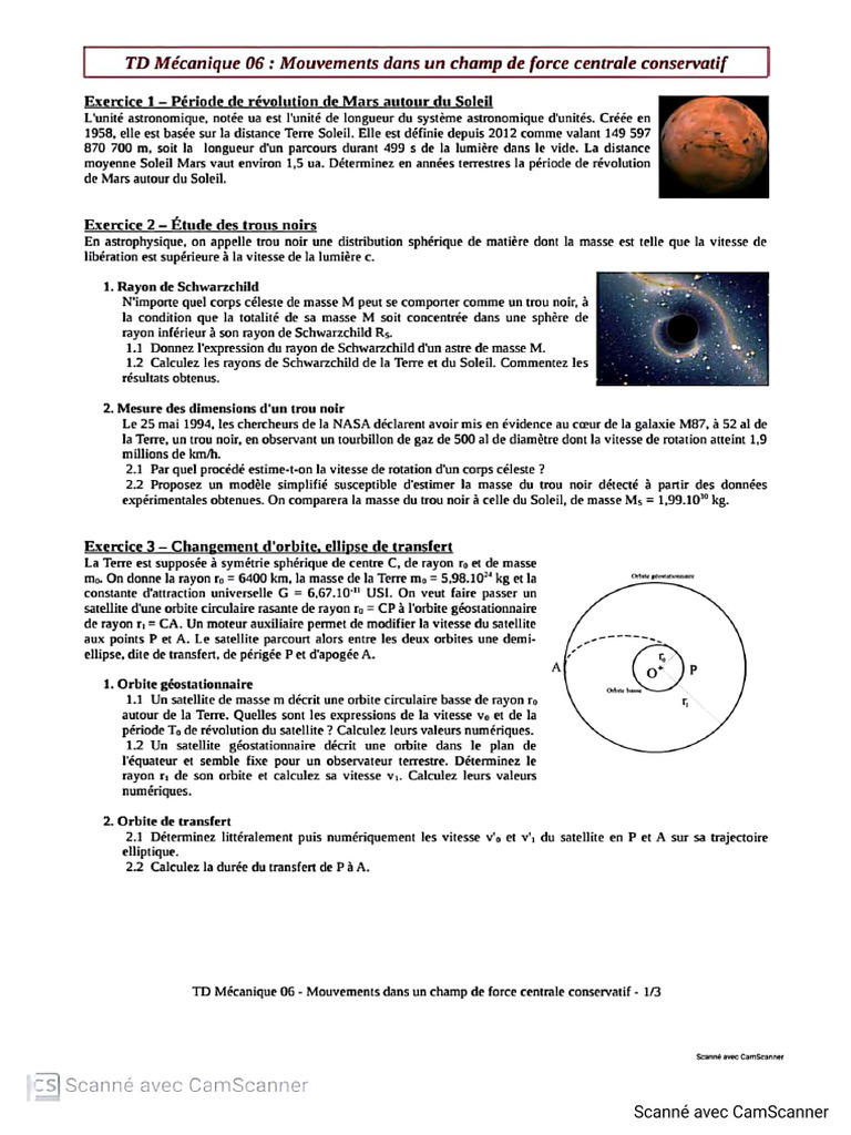 TD Corrig Forc Central Et Newtonien | PDF