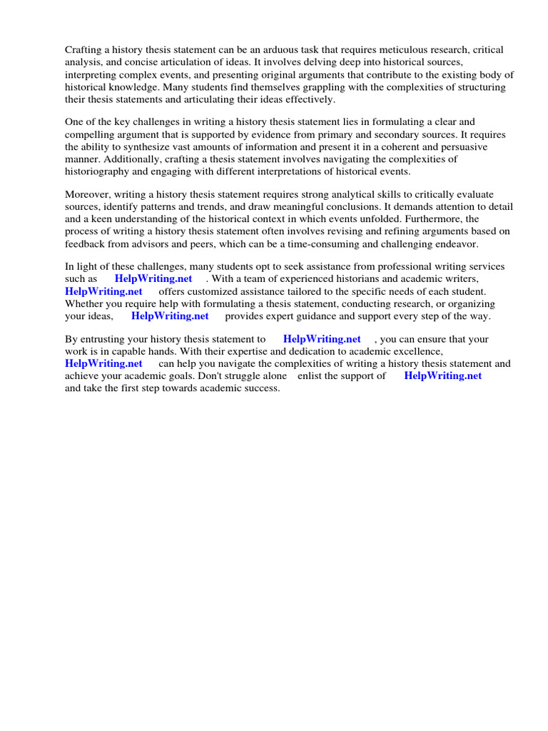 How To Write A History Thesis Statement | PDF | Essays | Thesis