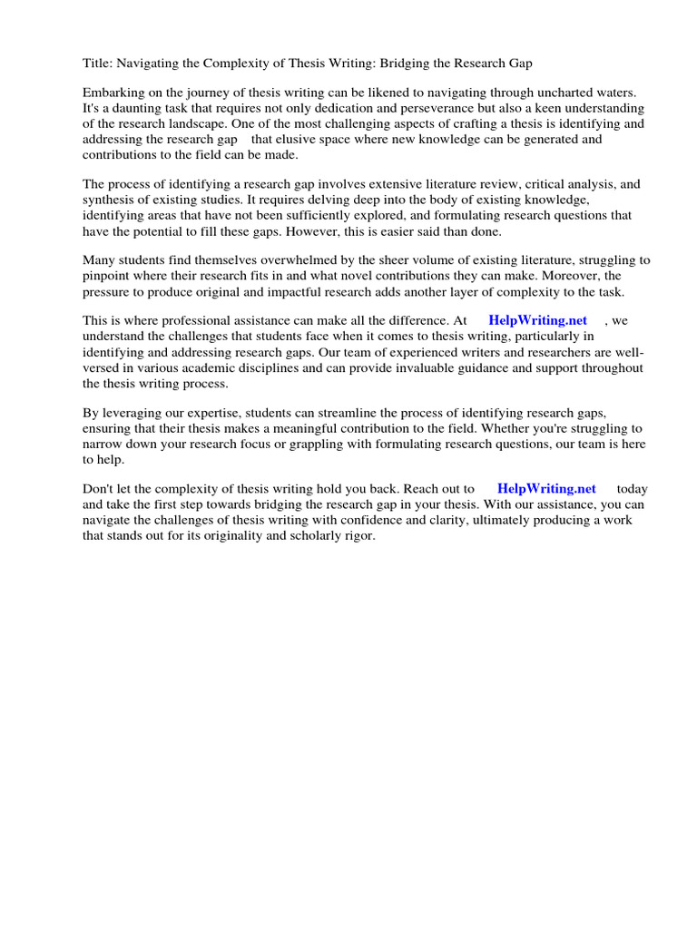 Research Gap in Thesis Sample | PDF | Knowledge | Thesis
