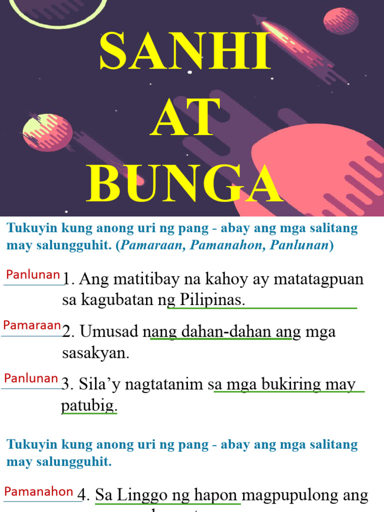 SANHI AT BUNGA_FILIPINO 6 | PDF