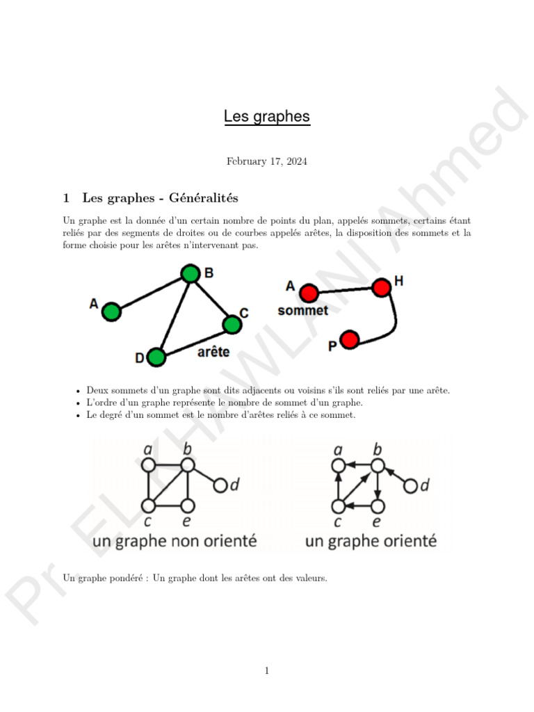Introduction aux graphes et algorithmes | PDF | Théorie des graphes ...