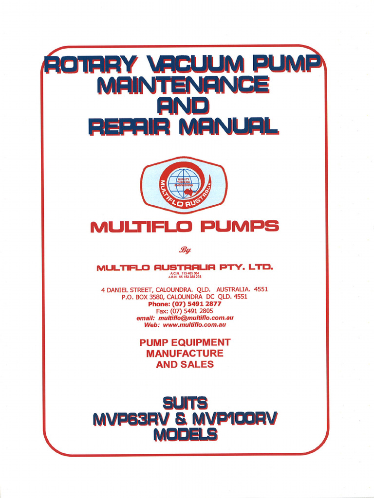 63 Vac Pump Manual | PDF