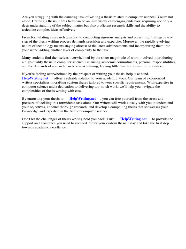Sample Thesis Related To Computer Science | PDF | Thesis | Computer Science