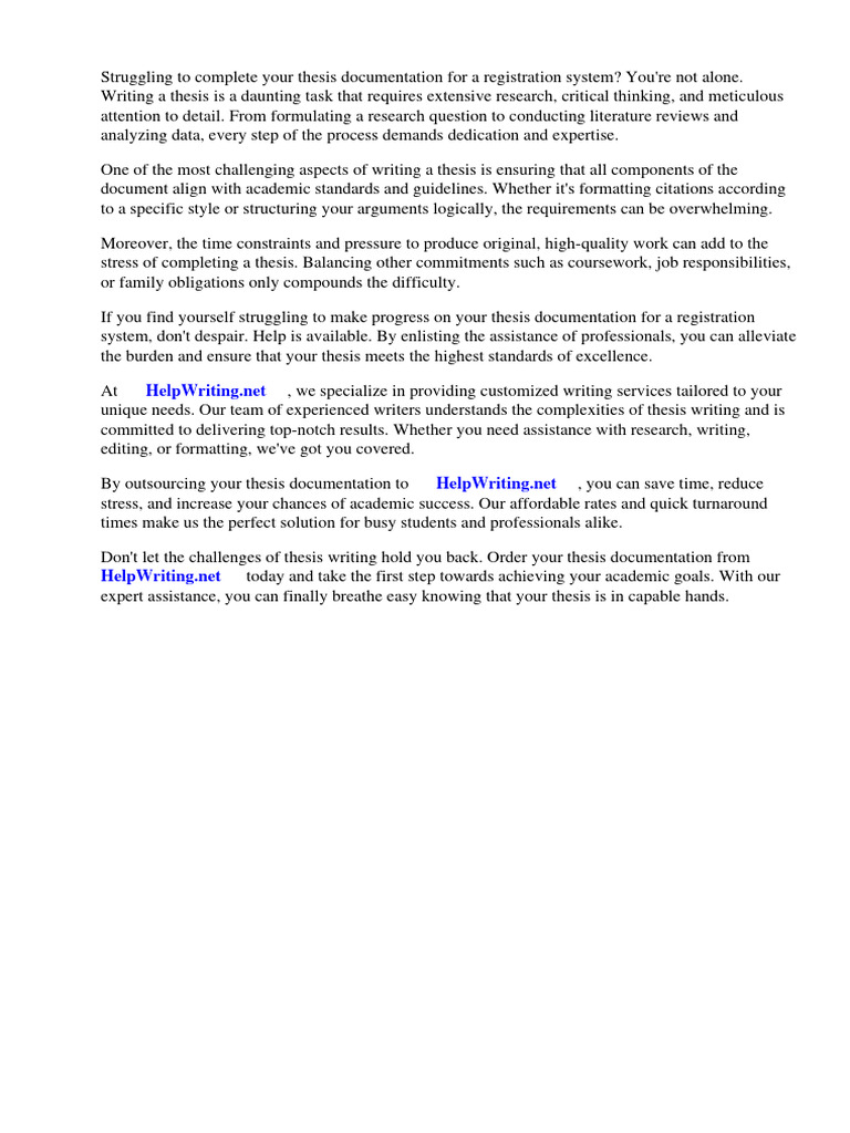 Thesis Documentation For Registration System | PDF | Computing | Computer Engineering