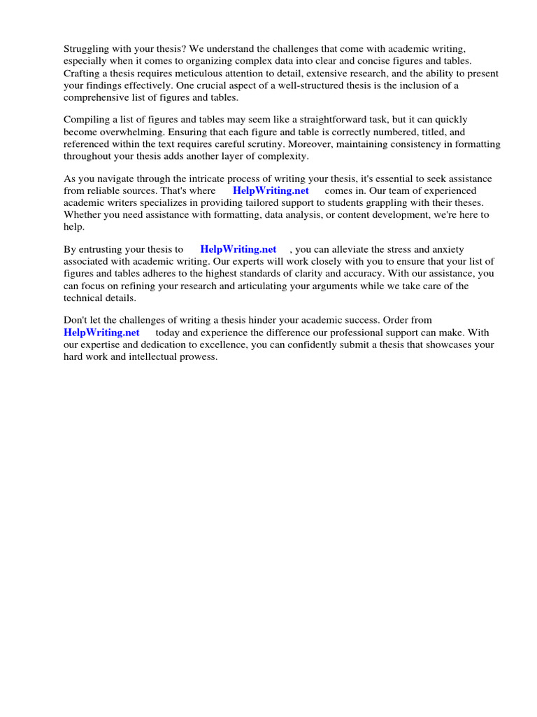 List Of Figures And Tables Thesis Pdf Apa Style Thesis