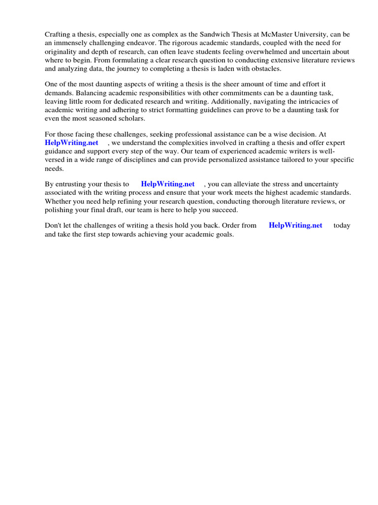 Sandwich Thesis Mcmaster | PDF | Thesis | Http Cookie
