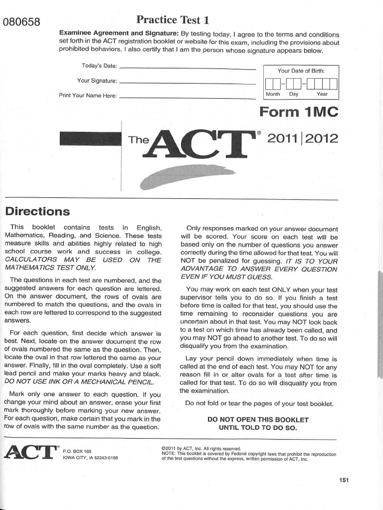 Real ACT PT 1 | PDF