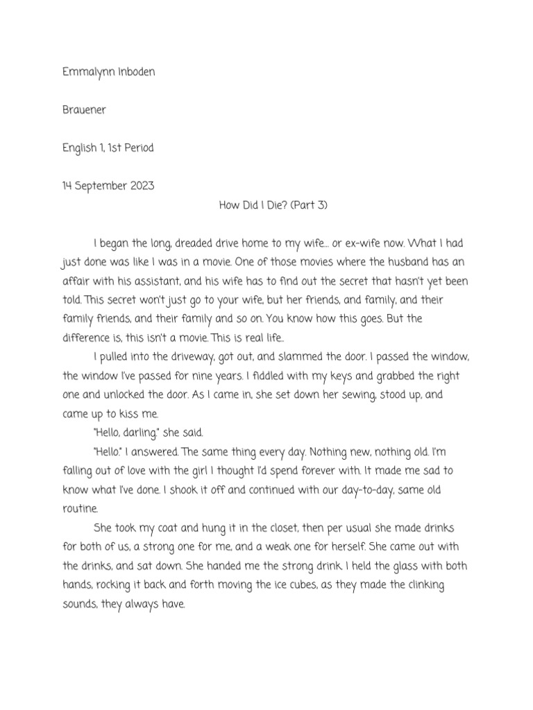 Sample A Unit 1 Embedded Assessment Writing A ShortStory | PDF