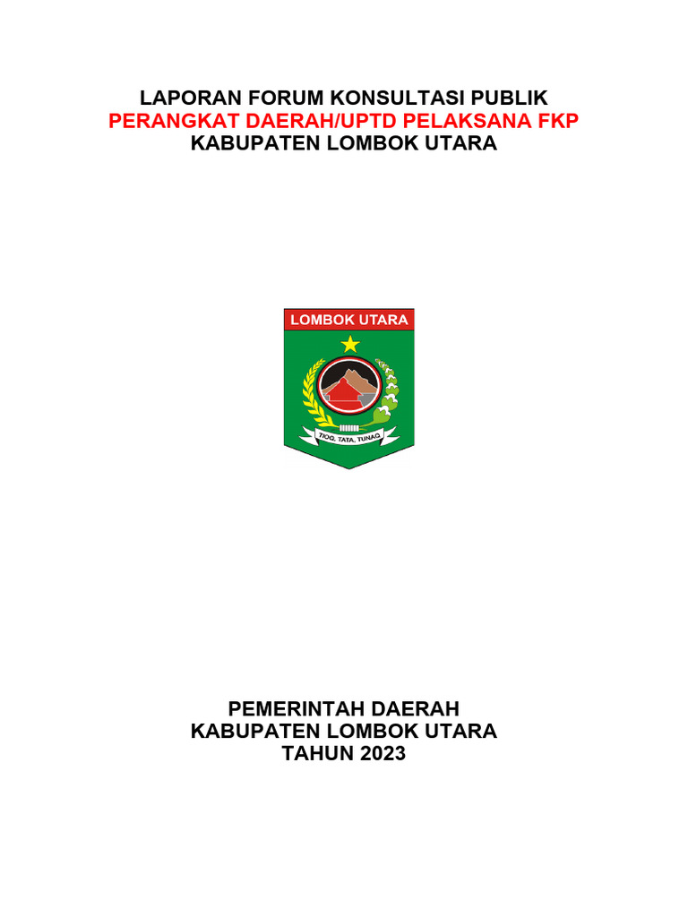 Contoh Format Laporan FKP Tahun 2023 | PDF