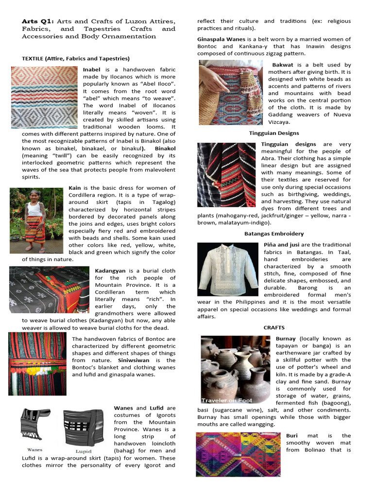 Q1-ARTS | PDF | Weaving | Clothing