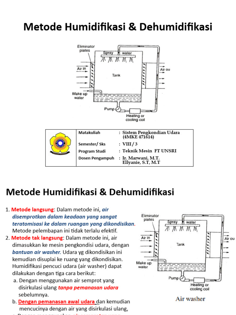 Metode Humidifikasi dan Dehumidifikasi Udara | PDF