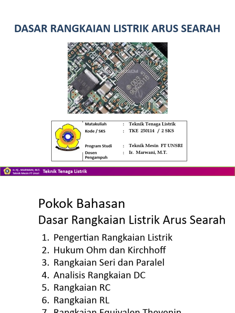 02 PPT Dasar Rangkaian Listrik Arus Searah, Ok - Copy Soal | PDF