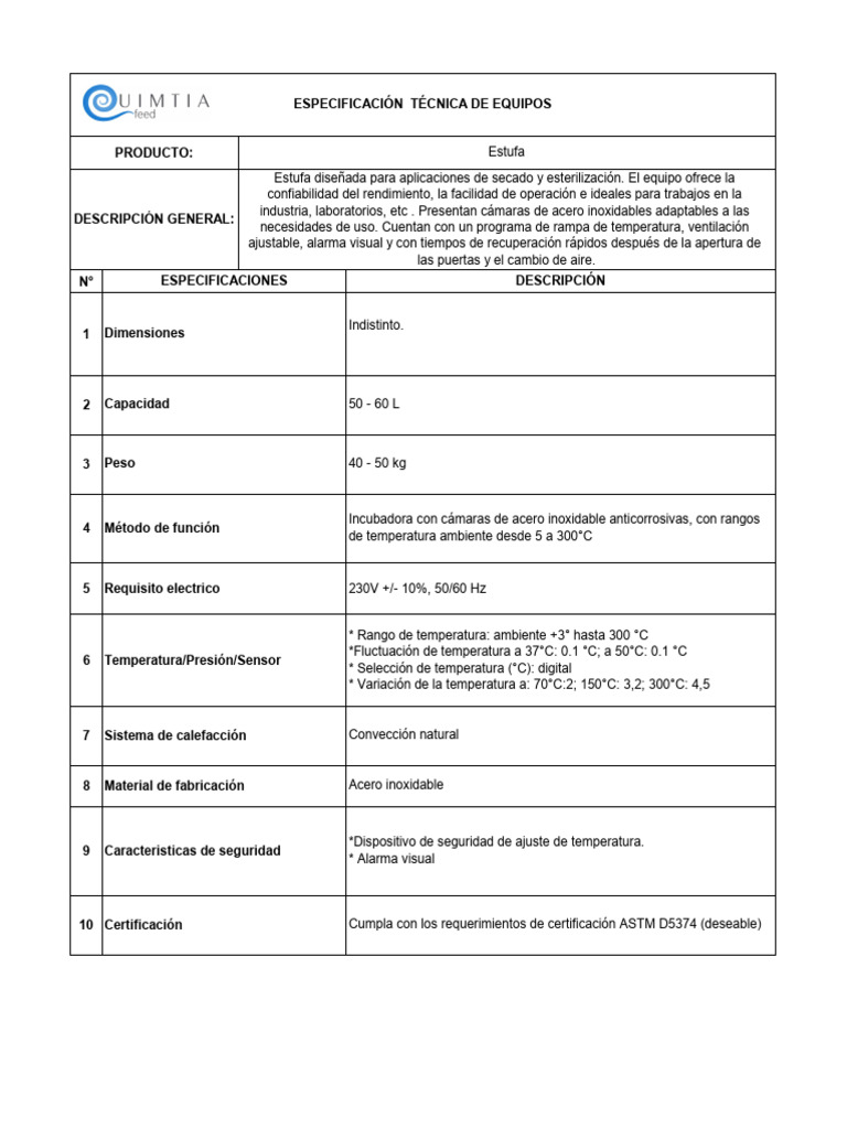 Ficha Técnica ESTUFA | PDF