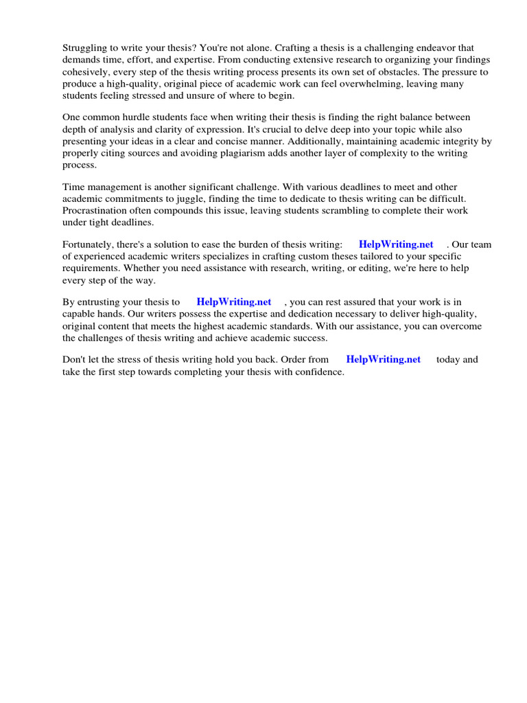 Thesis Writing Support for Students | PDF | Thesis | Te X