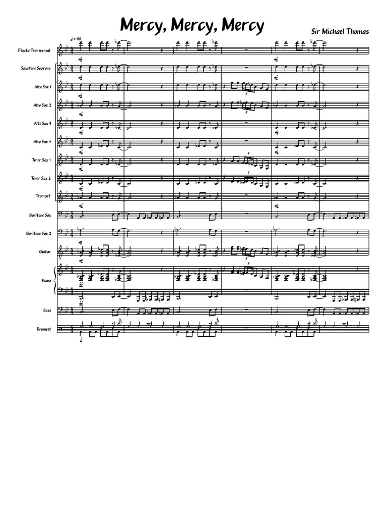 Mercy Mercy Mercy Big Band Uemg-Partitura e Partes | PDF | Saxophone ...