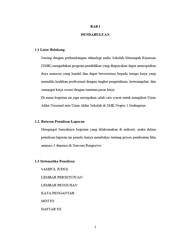 Latar Belakang Industri Starcom Pringsewu | PDF | Seni