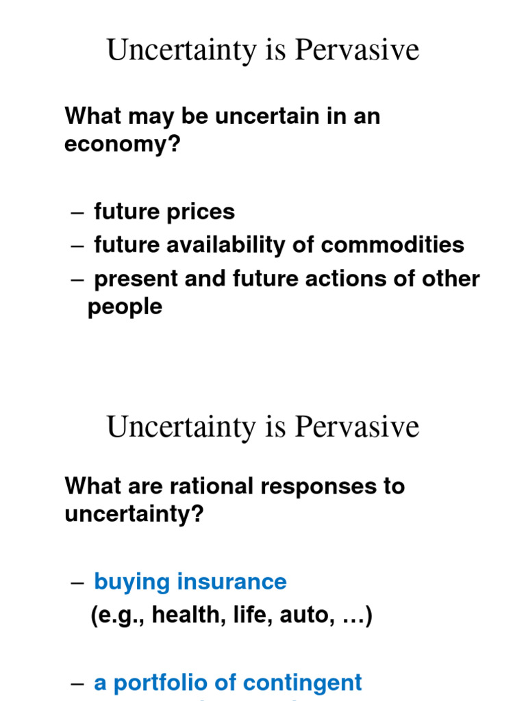 CH 12 Uncertainty | PDF | Consumption (Economics) | Insurance