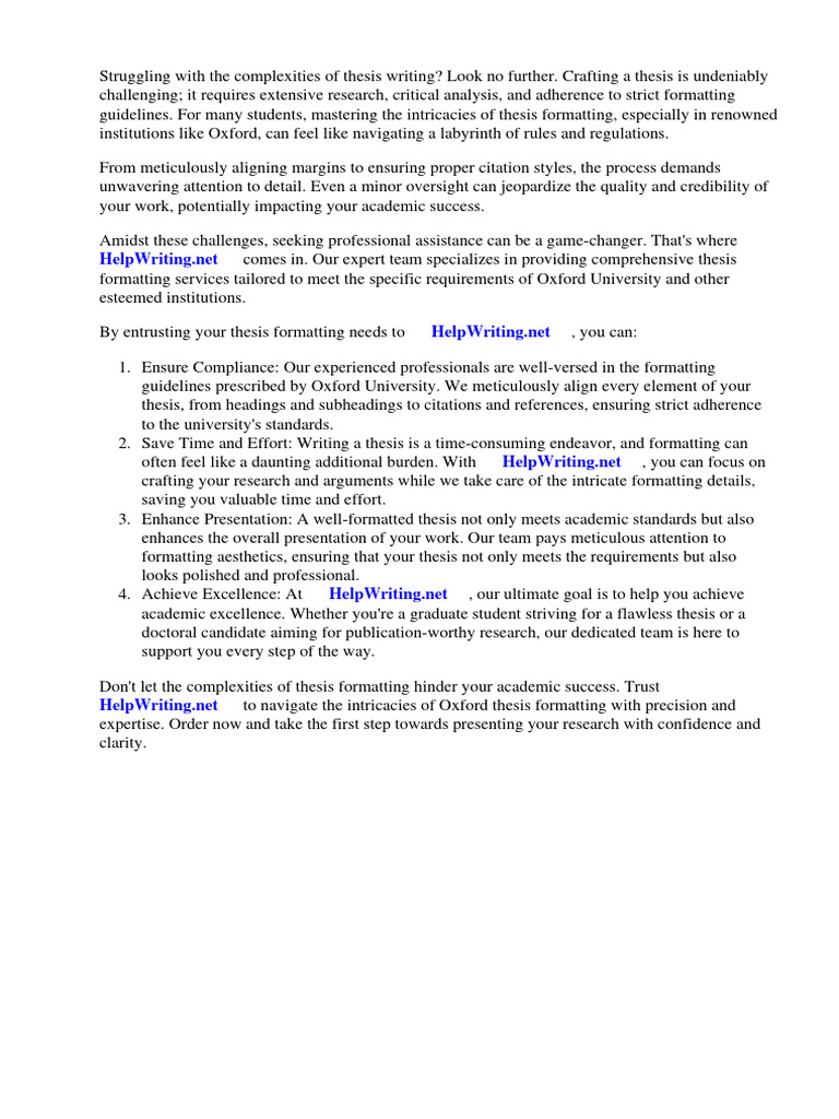 Oxford Thesis Formatting | PDF | Thesis | Written Communication
