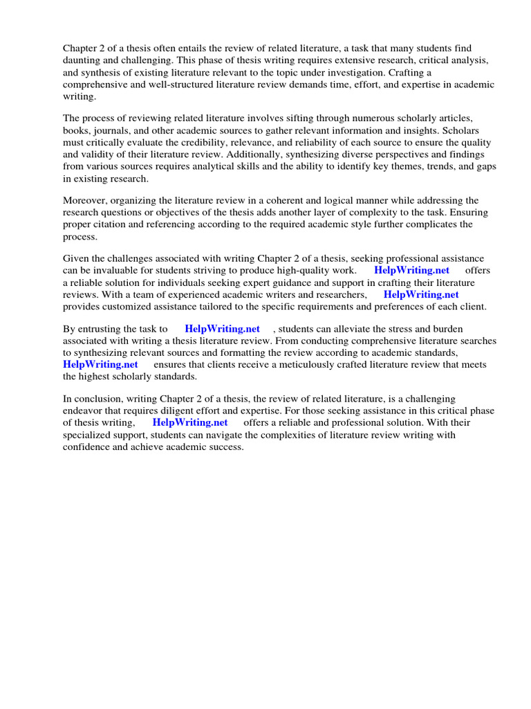 Chapter 2 Thesis Review of Related Literature | PDF | Thesis | Computer ...