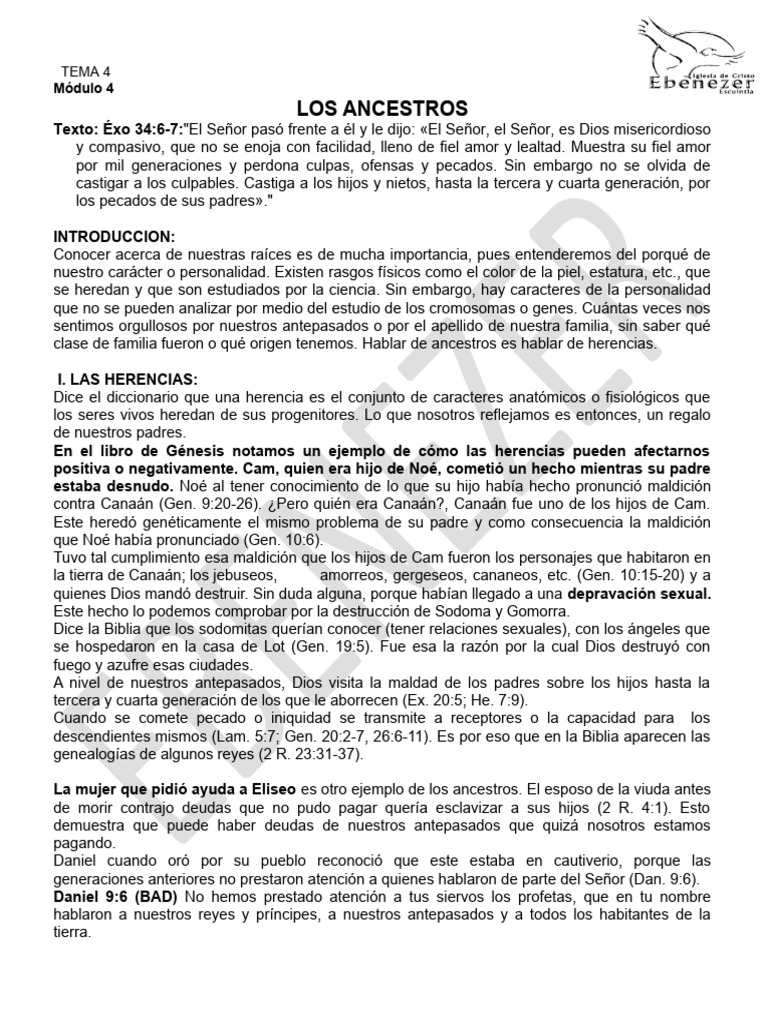 TEMA 4. LOS ANCESTROS | PDF | Jamón (Hijo De Noé) | Noé