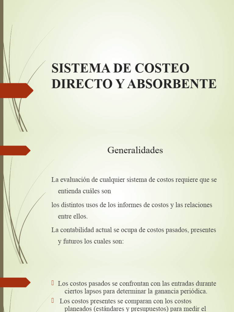 Presentación de Costeo Directo | PDF | Contabilidad | Costo