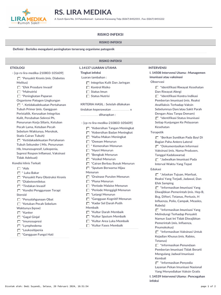 Risiko Infeksi | PDF